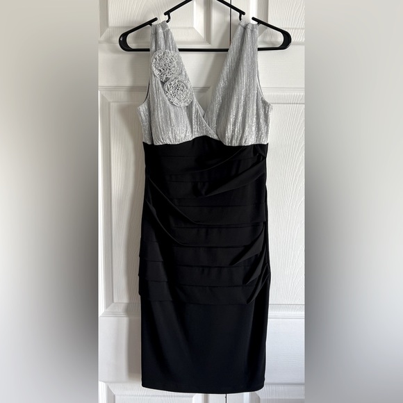 Enfocus Studio | Dresses | Enfocus Studios Dress Black And Silver ...